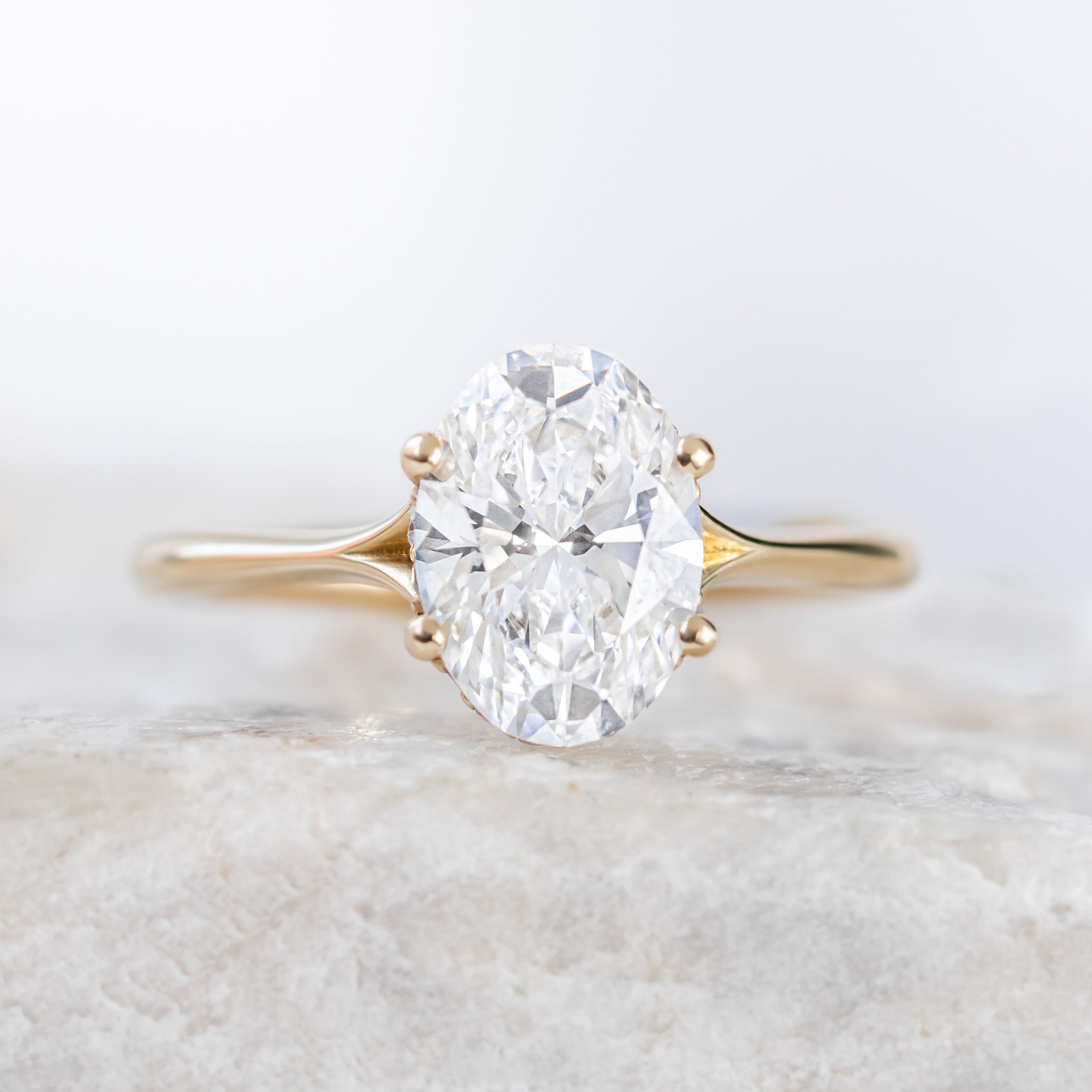 Proposal Ready ~ Clementine Hidden Halo 1.73ct Lab Grown Oval Engageme – Laura-Preshong-Jewelry