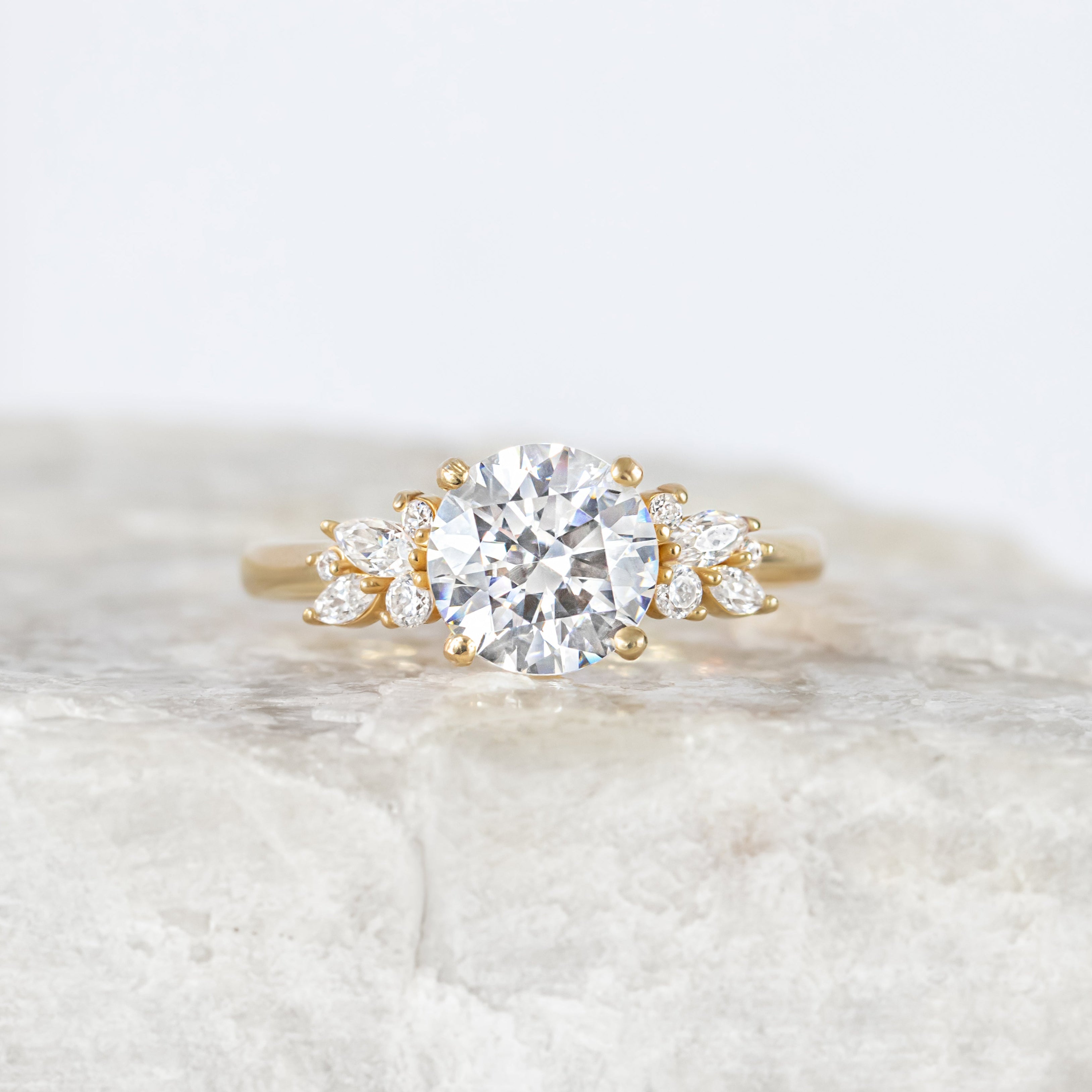 Blythe Brilliant Cut Cluster Side Stone Ring | Laura Preshong – Laura ...